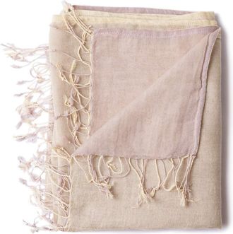 Panasiam scarf color duo, taupe yellow, 172x53cm