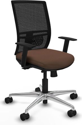 Piqueras y Crespo Ergonomischer Stuhl mit 1D-Armen, h&ouml;henverstellbare Lendenwirbelst&uuml;tze, ausgestattet mit Syncro/Translack und Schneideschaum, mit Rollen von 65 mm, Ny