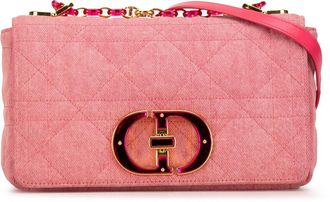 Dior Hobo Bags - Medium Denim Macrocannage Caro Bag - Gr. unisize - in Gold - f&uuml;r Damen