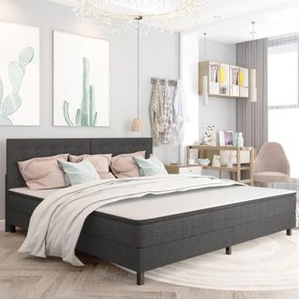 vidaXL Kopfteil Getuftet Dunkelgrau Stoff 200 x 200 cm Vidaxl