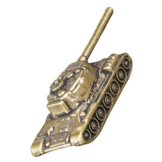 Valiclud Vintage Messing Desktop Panzer Modell Kompakte Kupfer Statue mit Patina Sammlerobjekt f&uuml;r Milit&auml;r Retro-Dekoration Stilvolle Schreibtischfigur f&uuml;r B&uuml;r