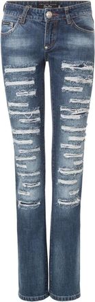 Philipp Plein Femme, Jeans, Bleu, Taille: W26 Myself Straight Cut Jeans
