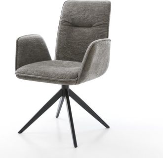 DELIFE Drehstuhl Vinja-Flex Boucl&eacute; Soft Schlamm Kreuzgestell breit Schwarz 360&deg; drehbar Wippfunktion, Esszimmerst&uuml;hle