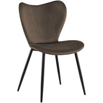Clp Chaise de salle &agrave; manger Maika Marron Velours