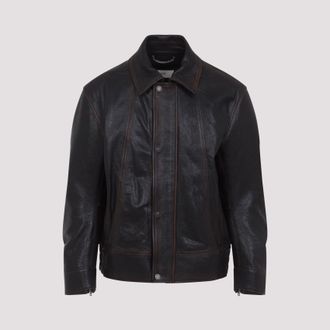 Golden Goose Blouson aviateur en cuir nappa Prince