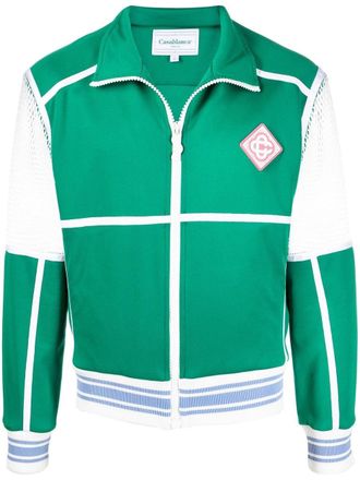 Casablanca Bomberjacke mit Kontrasteins&auml;tzen - Gr&uuml;n