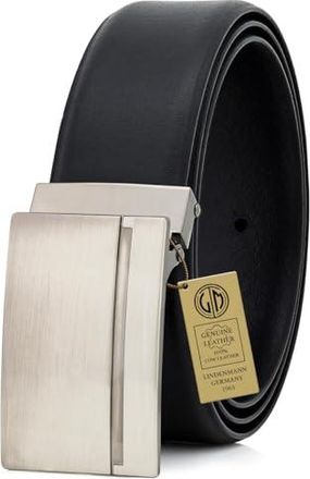Lindenmann ceinture homme de cuir de vachette, 35 mm large et 3,8 mm fort, ajustable, ceinture, ceinture de cuir, ceinture classique, noir, Gr&ouml;&szlig;e/Size:110