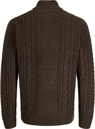 Jack & Jones Strickpullover JPRBLUCALLUM CABLE KNIT HALF ZIP Materialmix, regular fit