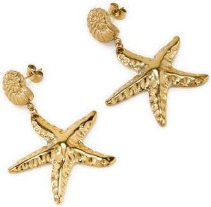Au Printemps Paris Boucles doreille pendantes coquillage et &eacute;toile de mer
