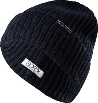soccx Damen Beanie mit Rippstrickmuster Blue Navy, None