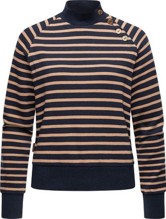 Ragwear Sweatshirt Majjorka Stylisches Damen Langarmshirt mit Rippb&uuml;ndchen und Zierkn&ouml;pfen