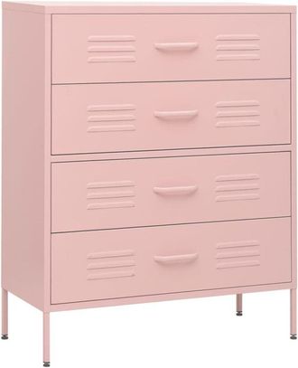 vidaXL Commode Rose 80x35x101,5 cm Acier Vidaxl