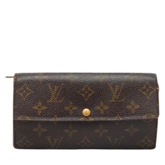 Louis Vuitton Portefeuille Vintage en Toile Pre-owned - Femme - Pre-owned - Brun - Taille: ONE Size