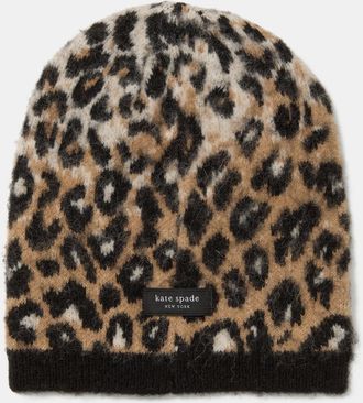 Kate Spade New York Kate Spade Downtown Leopard Beanie f&uuml;r Frauen in Natur