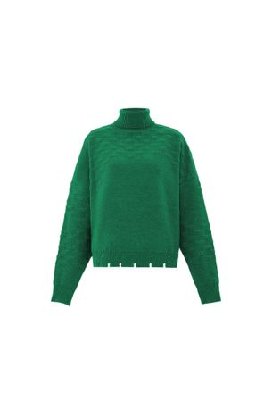 Faina Rollkragenpullover Damen gr&uuml;n