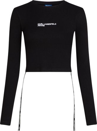 Karl Lagerfeld Klassisches Langarmshirt - Schwarz
