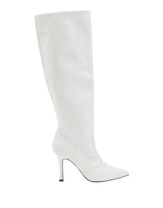 8 by YOOX LEATHER POINTY TALL SCRUNCH BOOTS