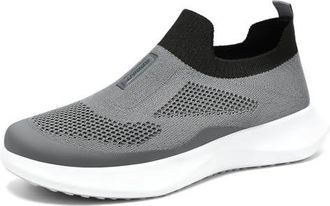 Generic Homme Chaussures de Sport Slip-on en Mesh Respirant Baskets de Course sans Lacets Semelle Souple Confortable L&eacute;g&egrave;res Orthop&eacute;diques Sneakers Fitness Jo