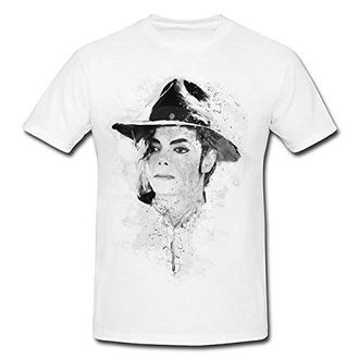 Paul Sinus Art Michael Jackson I T-shirt pour homme Blanc avec imprimé - Blanc - X-Large