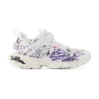 Balenciaga Womens Track Sneaker White Nylon