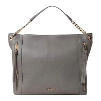 Twinset Graue Schultertasche mit Rei&szlig;verschluss - - Bags - Damen - Grau - ONE SIZE