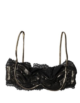 Dolce & Gabbana Womens Black Silk Underwired Balconnet Bra Underwear Clothing