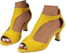 Generic Chaussures &agrave; talons carr&eacute;s pour femme - Bout ouvert - Sangle de cheville - Talon haut - Chaussures de mariage &agrave; bout ouvert - Style d&eacute;contract&eacute; - Sand