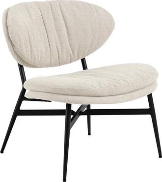 AC Design Furniture Viggo Loungestuhl, Apia Stoff beige, Gestell matt schwarz rau pulverbeschichtet Stahl, 70x73x76 cm