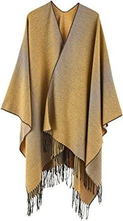 Generic Poncho Ruana pour femme - Capes ouvertes sur le devant - Cardigan pour lautomne et lhiver - Poncho pour femme - Cape ouverte sur le devant - Poncho ou