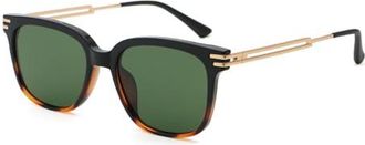 Generic Lunettes De Soleil Tendance &Agrave; Monture M&eacute;tallique Large For Hommes, Femmes, Conduite, Photographie De Rue, Vacances(Green)