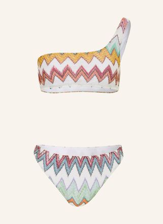 Missoni One-Shoulder-Bikini Mit Glitzergarn rosa