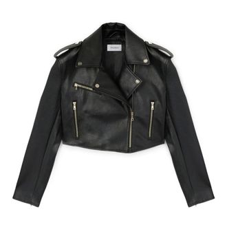 Motivi Femme, Vestes, Noir, Taille: 44 FR Veste Biker Courte Style Années 80