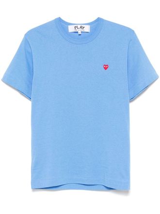 Comme Des Garçons t-shirt en coton à patch coeur - Bleu