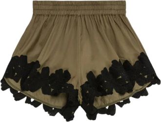 A Paper Kid Femme, Shorts, Vert, Taille: 46 FR Flower Lace Shorts