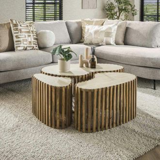 Pier Import Pier Import - Table basse organique en bois et c&eacute;ramique (lot de 3) ascoli