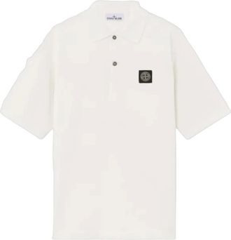 Stone Island Homme, Tops, Blanc, Taille: XL Polo en coton doux Micro Stitch