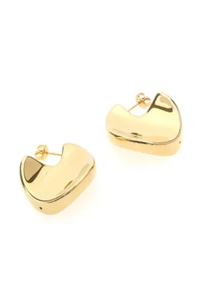 Bottega Veneta Womens Gold Silver Medium Disc Earrings Sterling