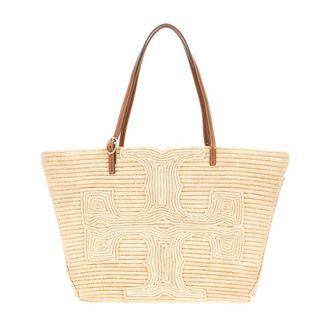 Tory Burch Ella Strukturierte Stroh Gro&szlig;e Tote - - Bags - Damen - Beige - ONE SIZE
