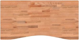 vidaXL Vidaxl - Dessus de bureau 100x(45-50)x2,5 cm bois massif de hêtre