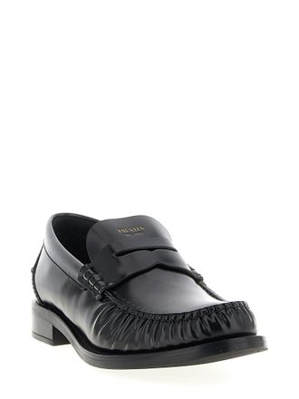 Prada Brushed Leather Loafer - Black