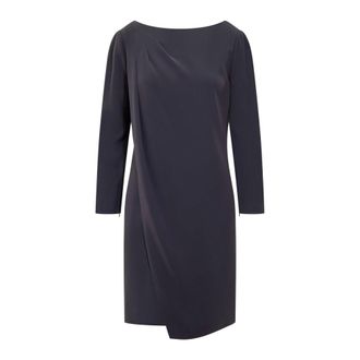 Emporio Armani Femme, Robes, Bleu, Taille: 38 FR Robe Cady Technique avec Panneau Avant