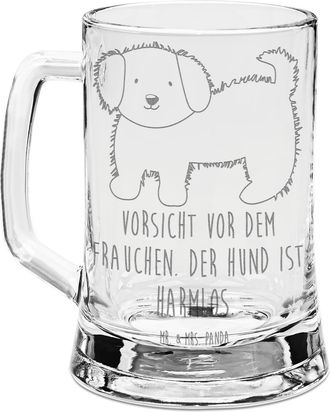 Mr. & Mrs. Panda Gravur Bierkrug Hund Flauschig - Geschenk, Sprüche, Tonkrug Mit, Hundeliebe, Hunde, Hundemama, Witzig, Bier Krug, Glas, Maßkrug