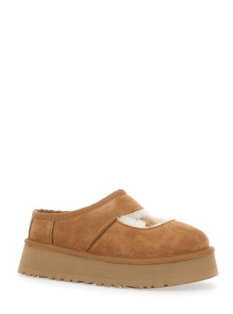 UGG Womens Brown Suede Mules With Cut-Out Detail Sheep Leather