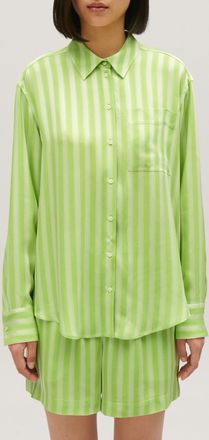 Claudie Pierlot Chemise fluide rayures matcha
