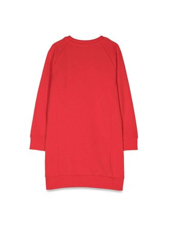 Balmain Cotton Sweatshirt Dress - Red