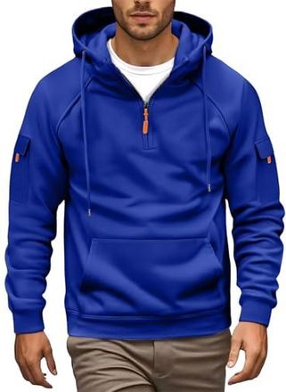 Generic Sweat &agrave; capuche l&eacute;ger uni pour homme 2026 Automne Hiver Patchwork Couleur Patchwork Manteau d&eacute;contract&eacute; V&ecirc;tements pour entra&icirc;nement int&eacute;rieur et ext&eacute;r