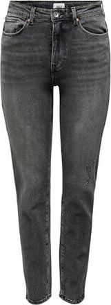 Only Jean Cheville Stretch pour Femme ONLEMILY Taille Haute, Design Classique, Pantalon Droit en Denim, Couleurs:Gris, Taille:31W / 32L