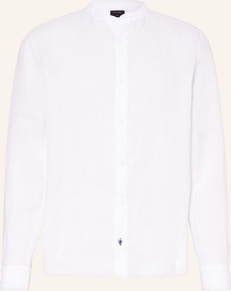 Olymp Leinenhemd Casual Regular Fit Mit Stehkragen weiss