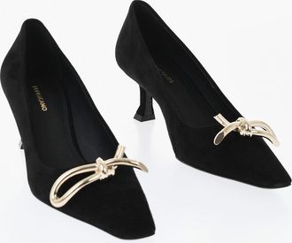 Ferragamo Suede Pumps ANNIE with Metal Detail 6cm Salvatore Ferragamo