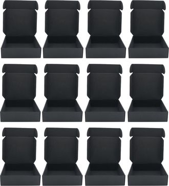 Holibanna 24 St&uuml;ck Faltbare Schwarze Umzugskartons aus Papier Leichte Versand und Aufbewahrungsboxen f&uuml;r Kleinteile Kleidung Wiederverwendbar Praktisch f&uuml;r B&uuml;ro